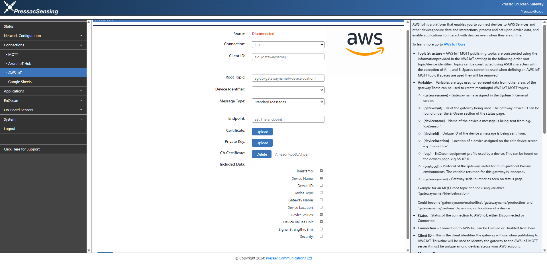 Getting Started Guide for AWS IoT Core
